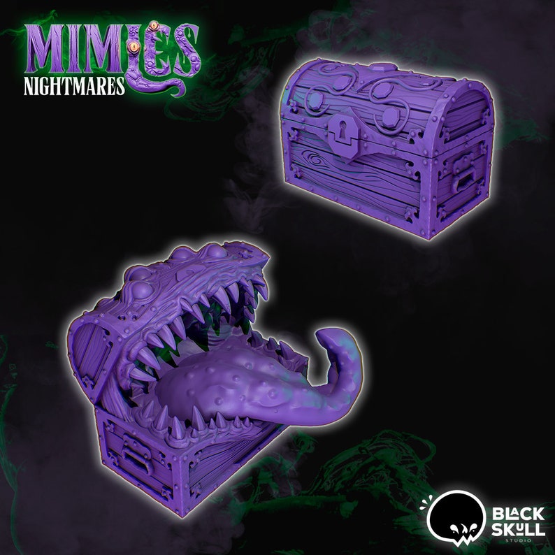 Mimic Treasure Chest Miniature | Mimic Chest Set Miniature | for D&D 5e ...