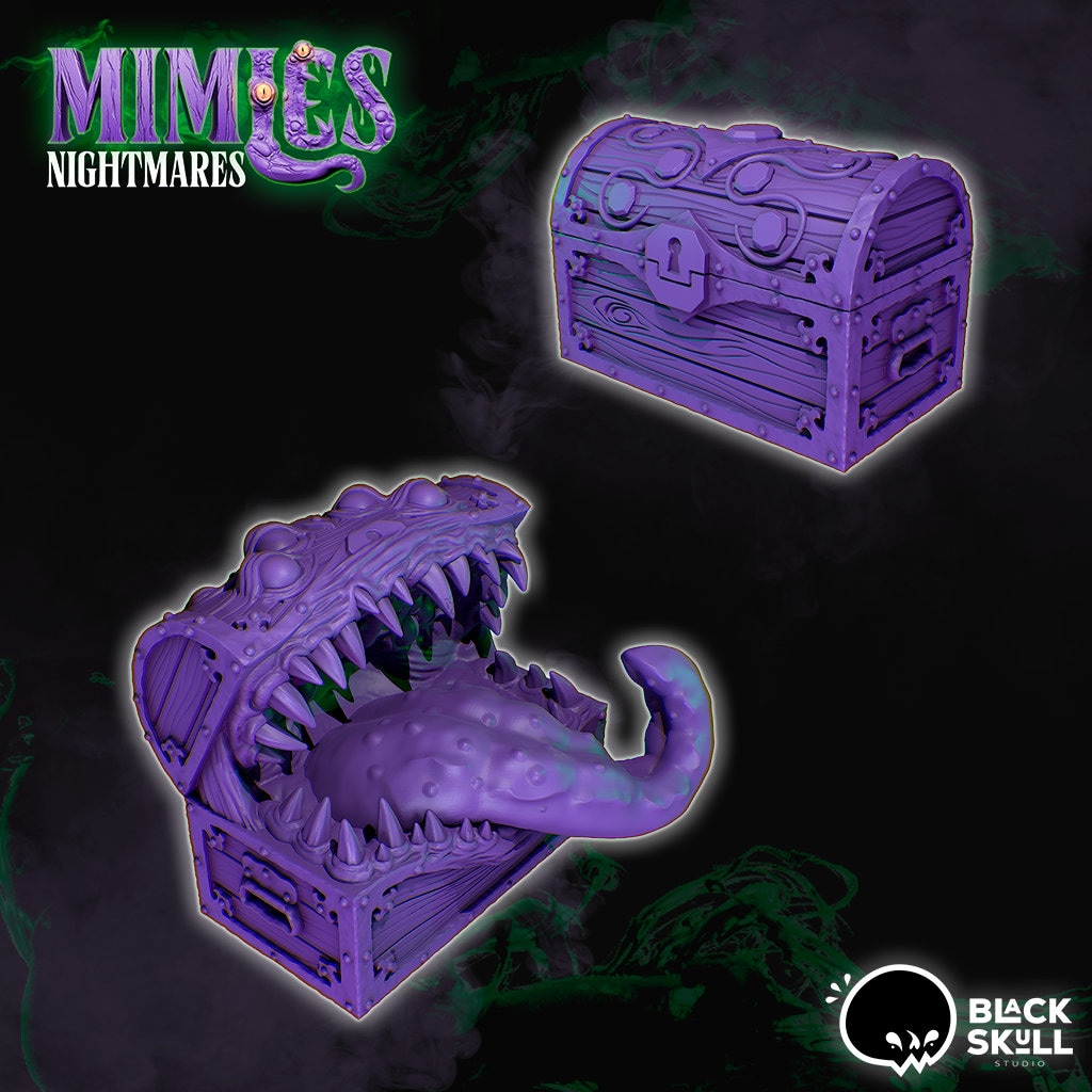 Mimic Treasure Chest Miniature | Mimic Chest Set Miniature | for D&D 5e ...
