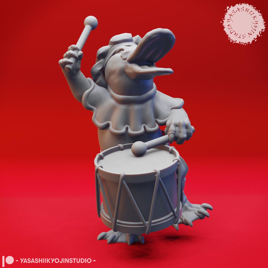 Platypus Bard Miniature | Humanoid Aussie-folk Platy Figure | Animal ...