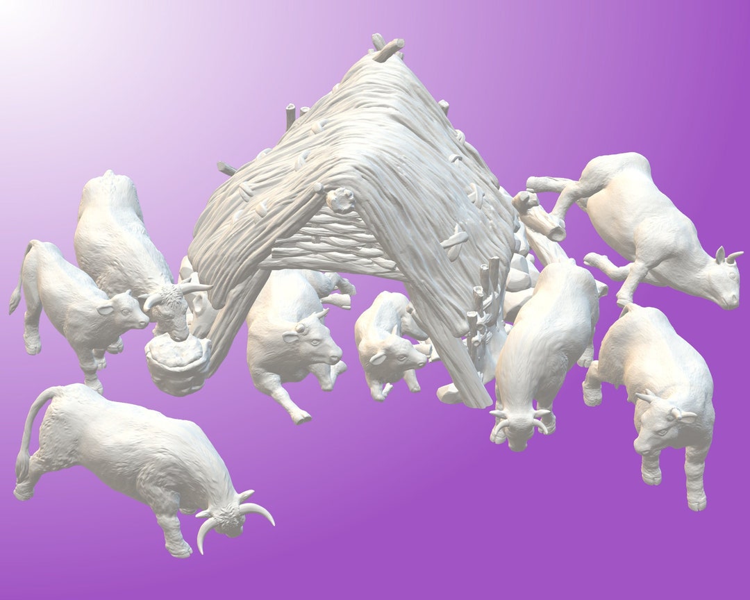 Cow Miniature Set Cow Miniature Pack for D&D 5e, Pathfinder and Other ...