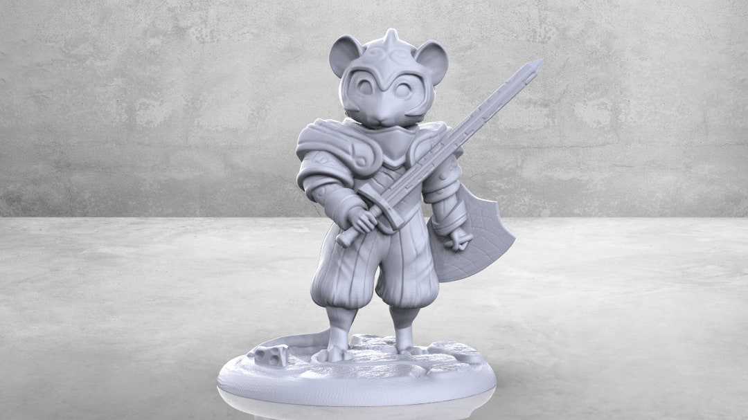 Mouse Knight Miniature Mouse Knight Miniature Heroic Character Tabletop ...