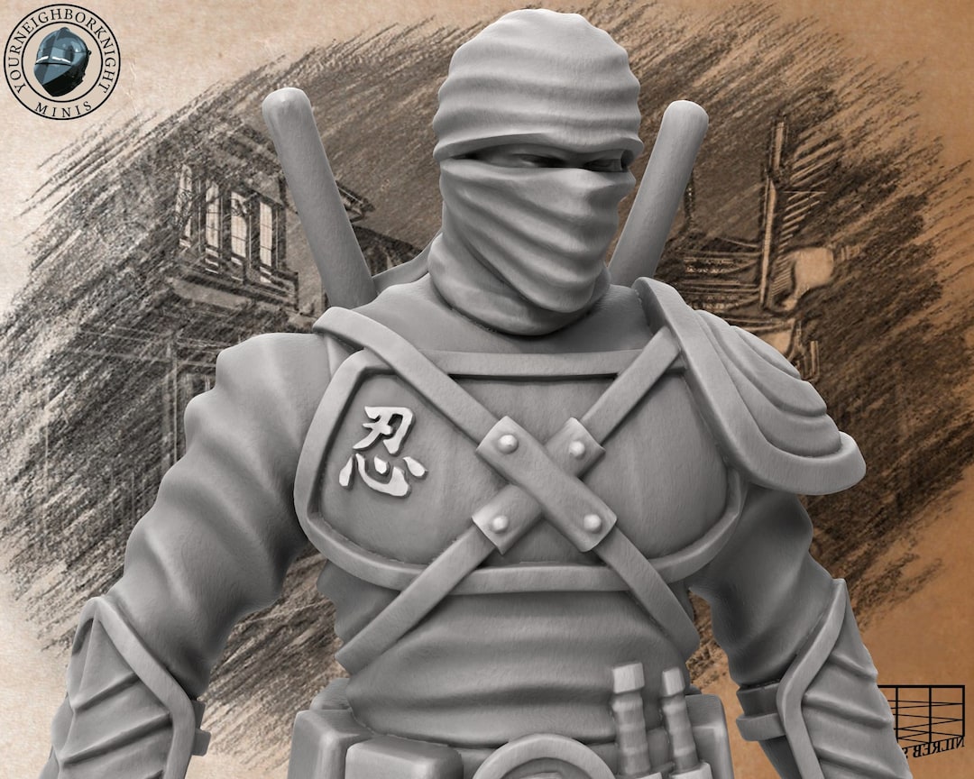 Armed Ninja Miniature | Bushido Armored Shinobi | for D&D 5e ...