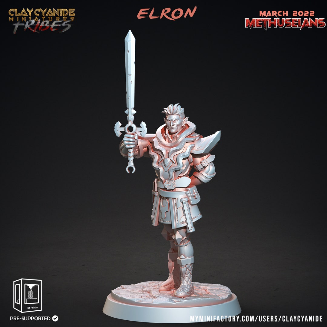 Dark Elf Paladin Miniature Dark Elf Paladin Miniature for D&D 5e ...