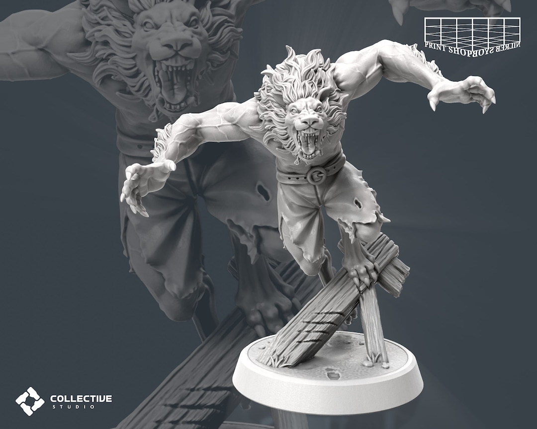 Werewolf Miniature Lycan Miniature Iconic Monsters for D&D 5e ...
