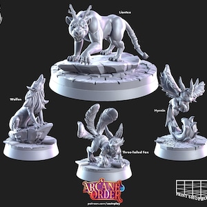 Fantasy Winged Rabbit Miniature | Flying Arcane Hyrnin Figure ...