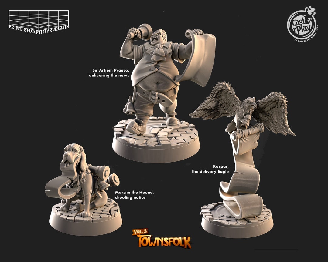 City Messengers Miniature Set Town Criers Figure Pack NPC Townsfolk for ...