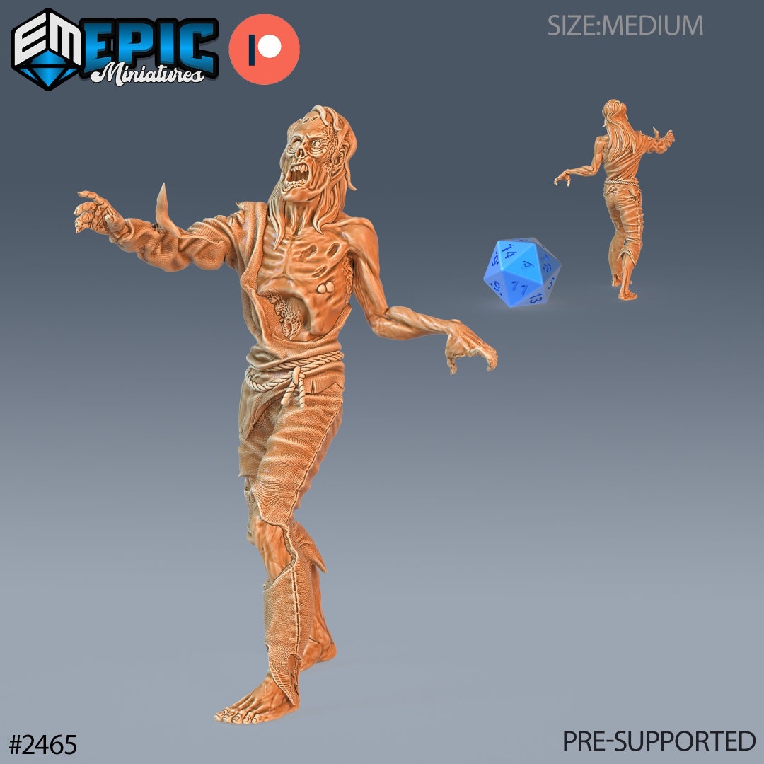 Decayed Zombie Miniature Rotting Zombie Miniatures for D&D 5e ...
