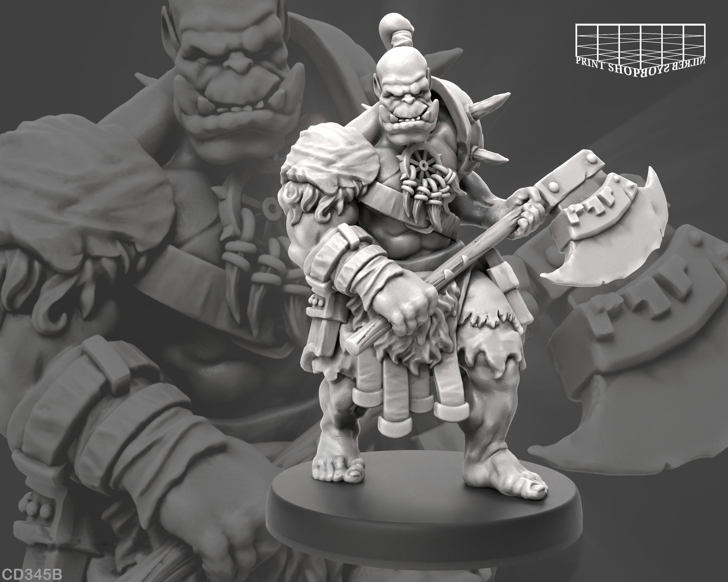 Half Orc Barbarian Miniature Set | Orc Warband Miniature Pack | Iconic ...