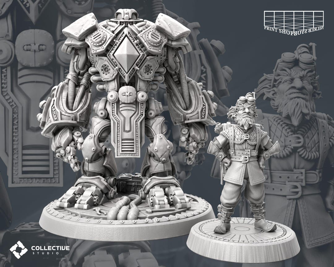 Gnome Inventor and Robot Miniature Set | Artificer Figure Pack | Hero ...
