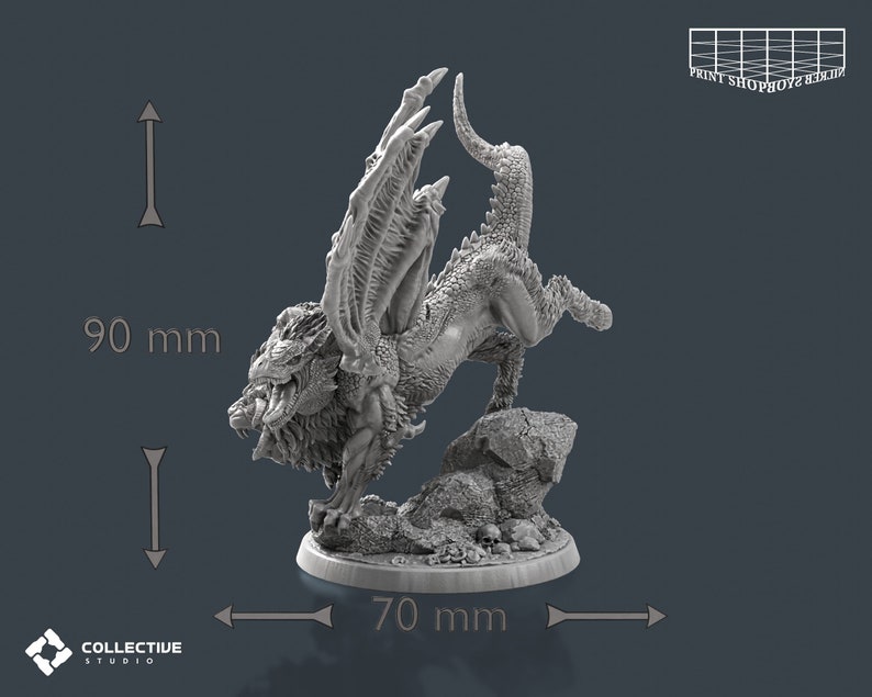 Chimera Miniature | Raging Chimera Figure | Iconic Monsters | Hills ...
