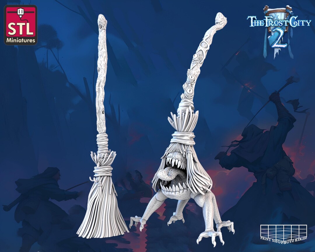 Broom Mimic Miniature Set Living Alembic Figure Pack Tabletop Terrain ...