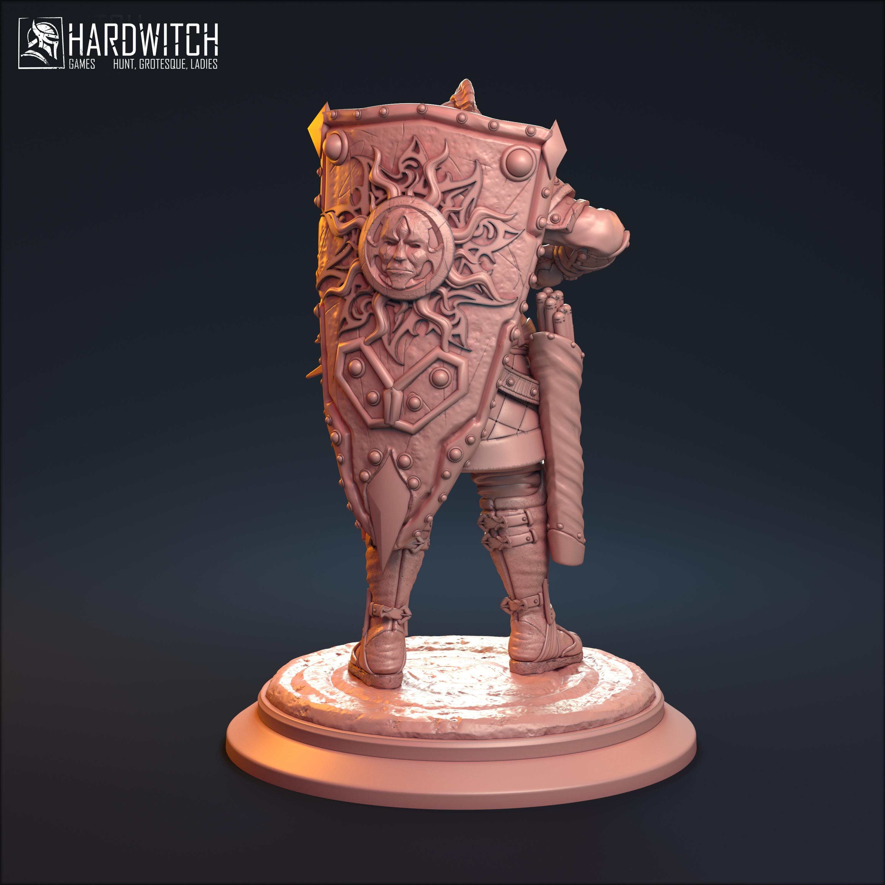 Crossbow Ranged Fighter Gallat Miniature | Armored Archer With Shield ...