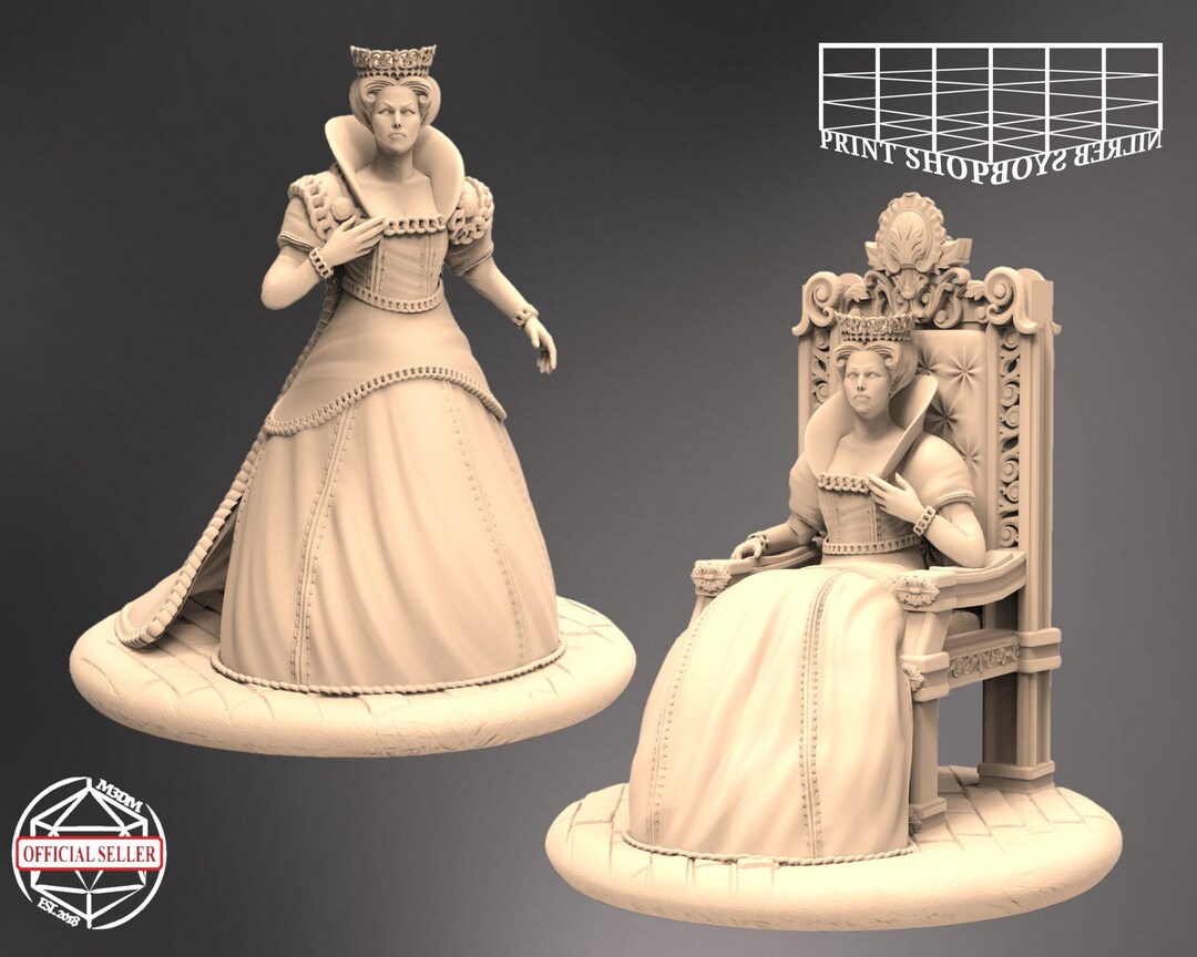 Medieval Queen Miniature | Townsfolk | NPC | Tabletop Rpgs Like D&D or ...