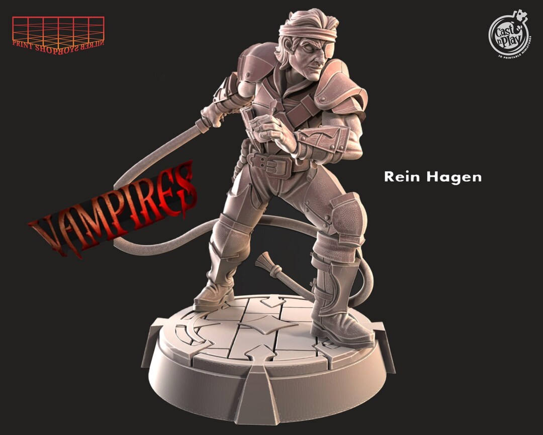 Vampire Hunter With Whip Miniature Vampire Hunter Miniature Townsfolk ...
