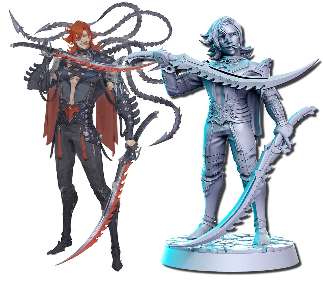 Sword Fighter Anime Miniature | Swashbuckler Miniature | for D&D ...