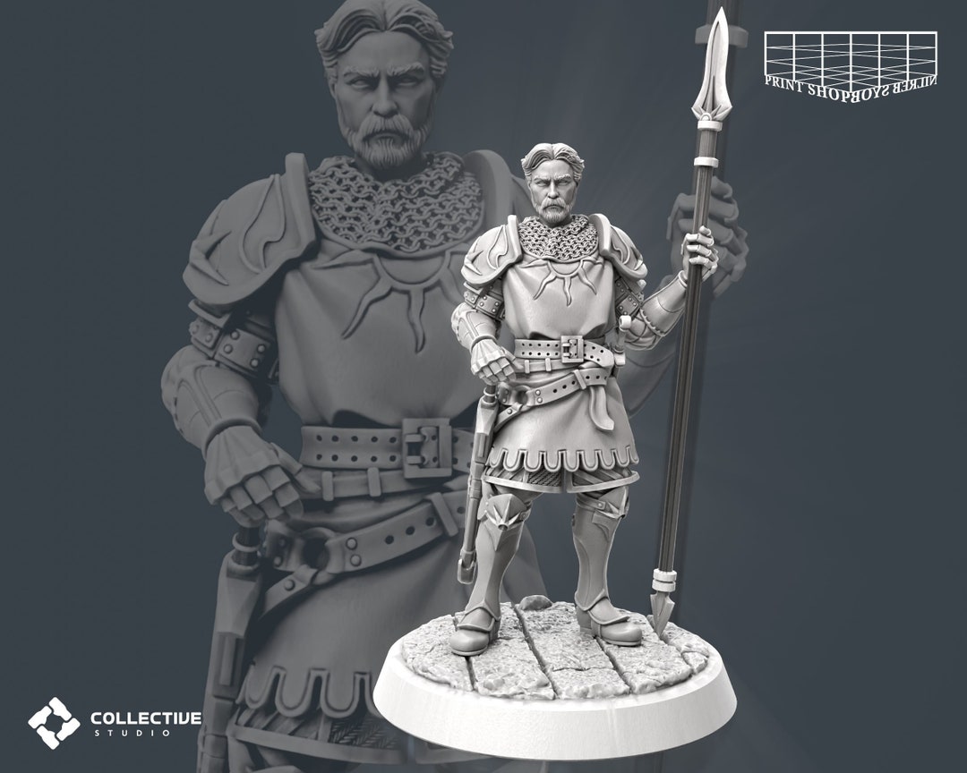 City Security Guard Miniature | Spear Guard No Helmet Figure ...