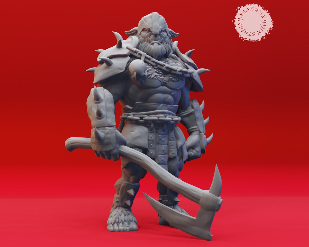 Bugbear Chief Miniature Bugbear Leader Miniature for D&D 5e, Pathfinder ...
