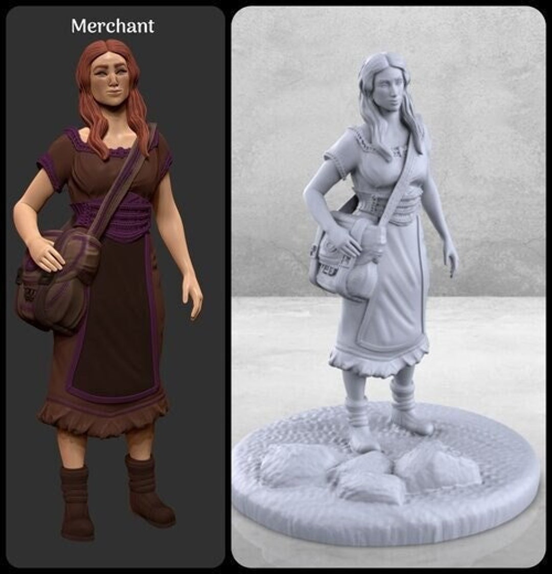 Trader Miniature Human Merchant Miniature Townsfolk NPC Tabletop Rpgs ...