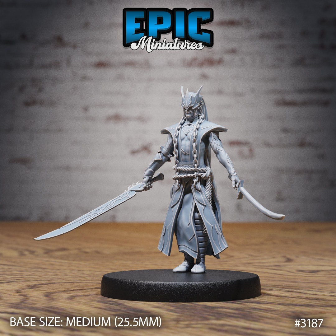 Elf Dragon Cultist Fighter Miniature Eleven Dragonclaw Thieve for D&D ...