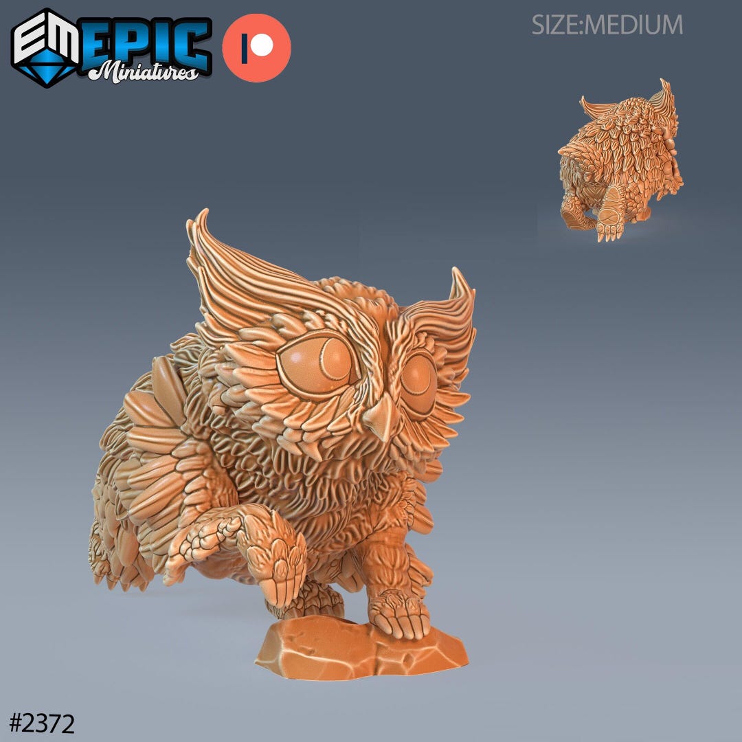 Baby Giant Owl Miniature | Giant Owl Baby Walking Miniature | for D&D ...