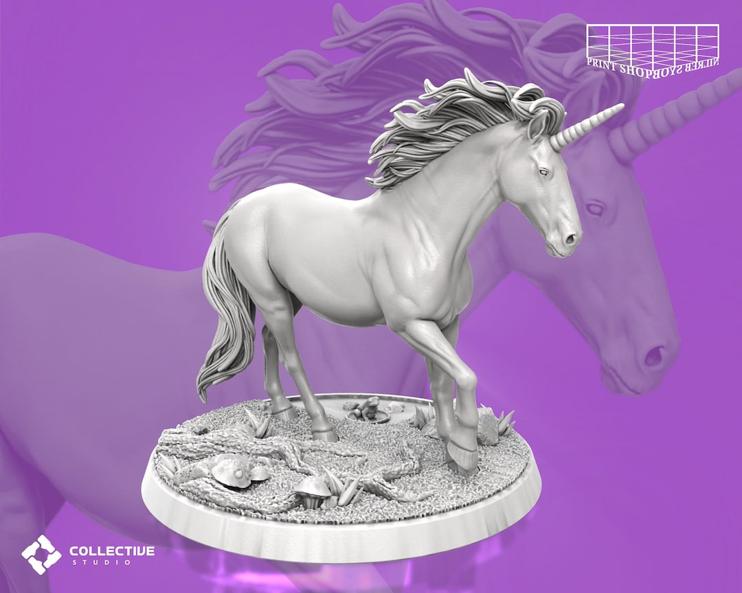 Standing Unicorn Miniature Unicorn Figure Familiar and Beast Forest ...