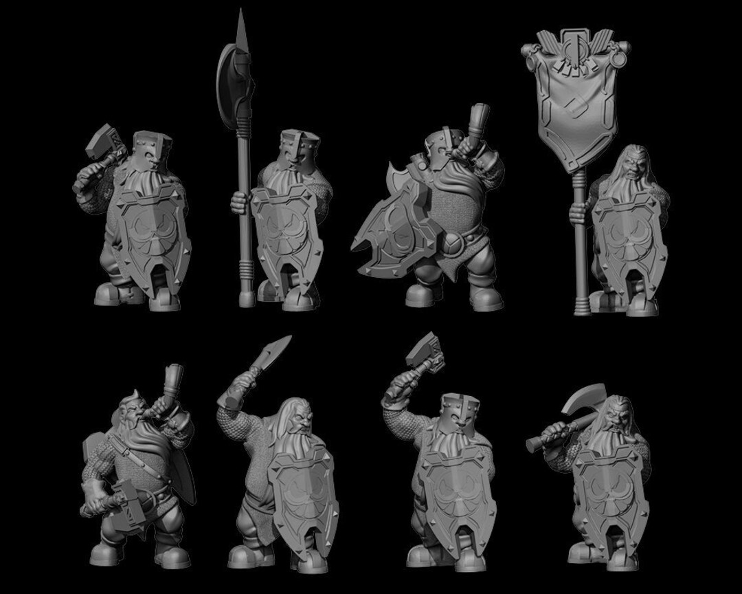 Dwarf Army Miniature Set Dwarven Infantry Miniature Pack for D&D 5e ...