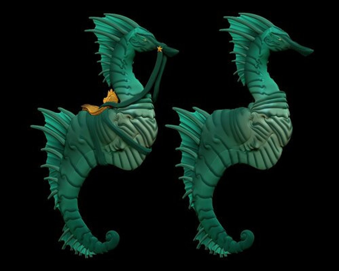 Seahorse Miniature Seahorse Mount Miniature Tabletop Rpgs Like D&D or ...