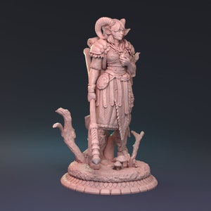 Faun Fighter Miniature Female Satyr Druid Figure for D&D 5e, Pathfinder ...