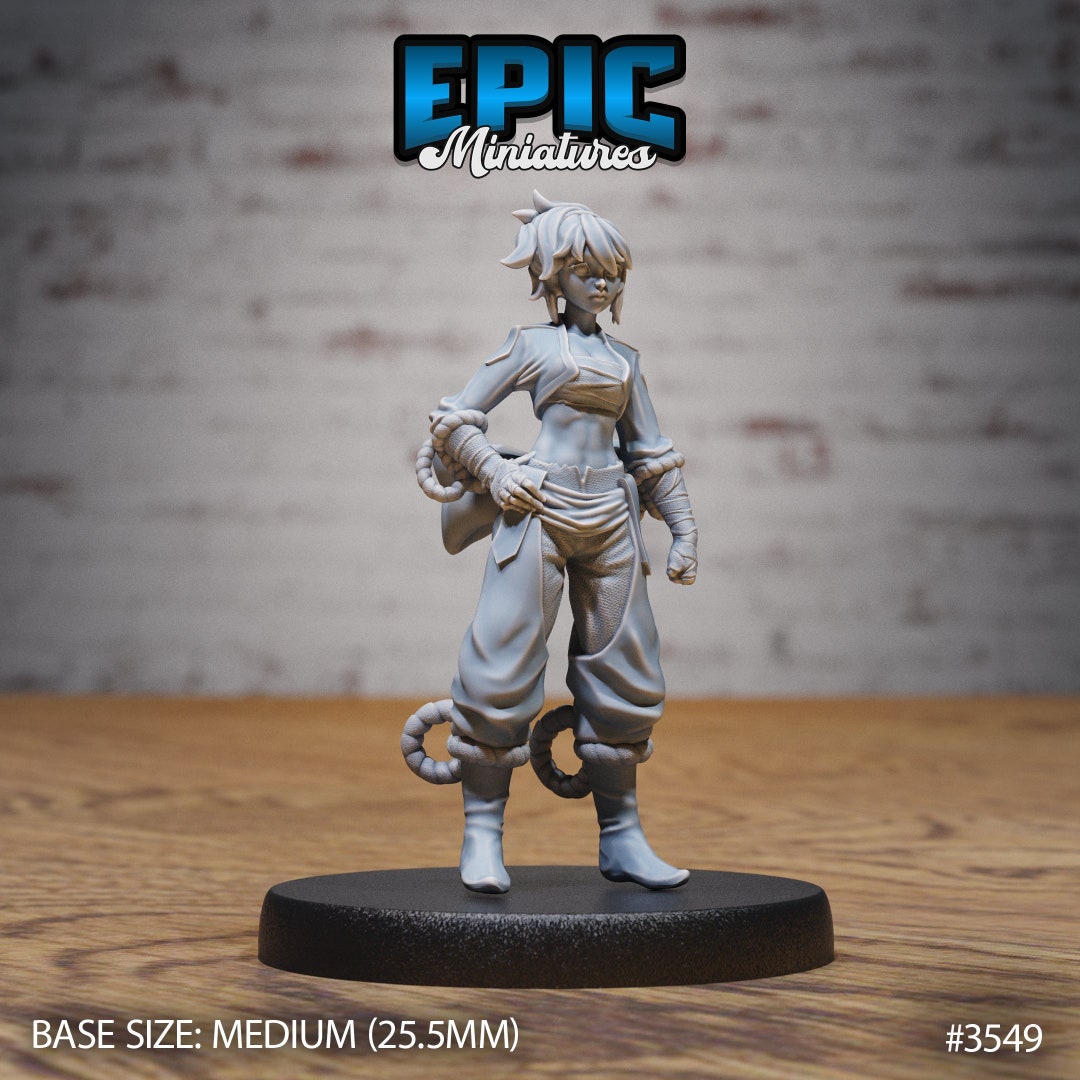 Young Japanese Fighter Miniature Female Human Monk Figure for D&D 5e ...