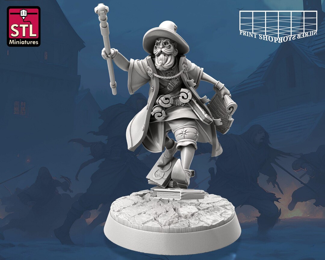 Master Magician Miniature Human Wizard Figure Heroic Character Frost ...