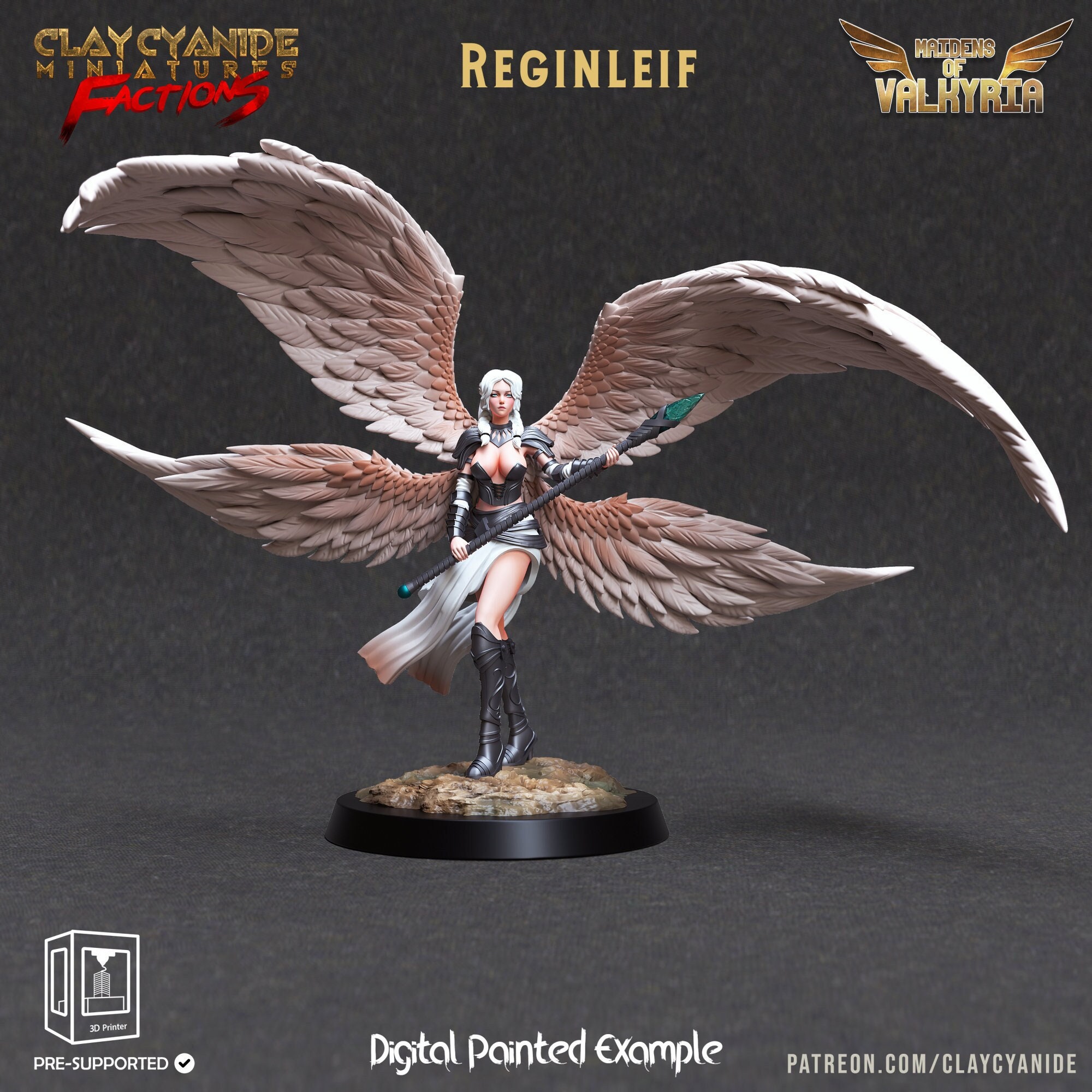 Archangel Kara Miniature | Valkyrie Kara Miniature | for D&D 5e ...