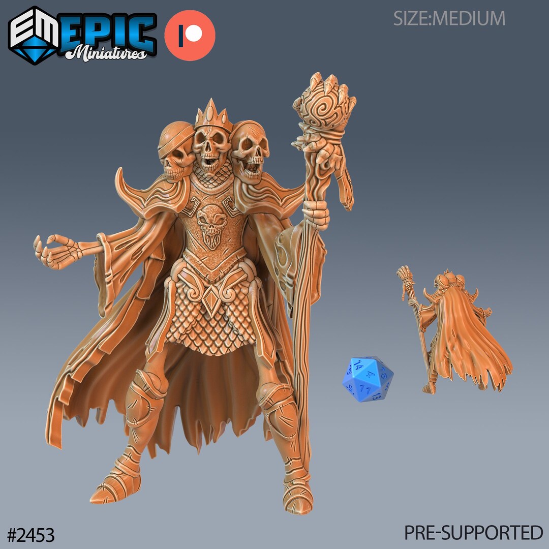 Skeleton King Miniature Skeleton Skull King Miniatures for D&D 5e ...