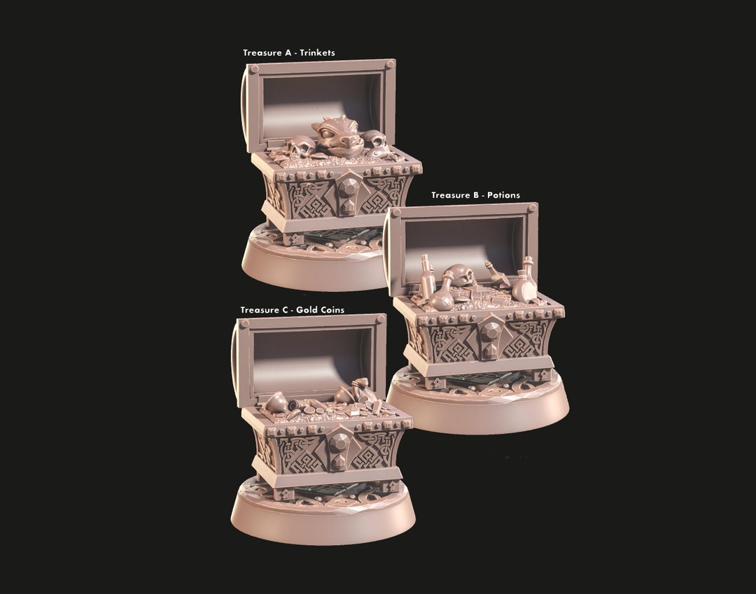 Treasure Chest Interchangeable Contents Miniature Set Modular Loot ...