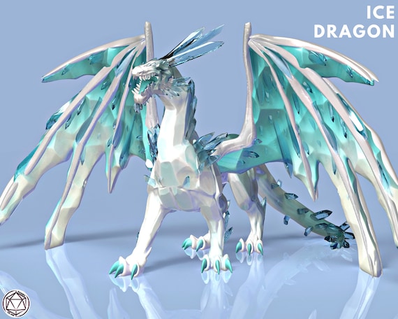 Ice Dragon Miniature Ice Dragon Miniature Tabletop Rpgs - Etsy