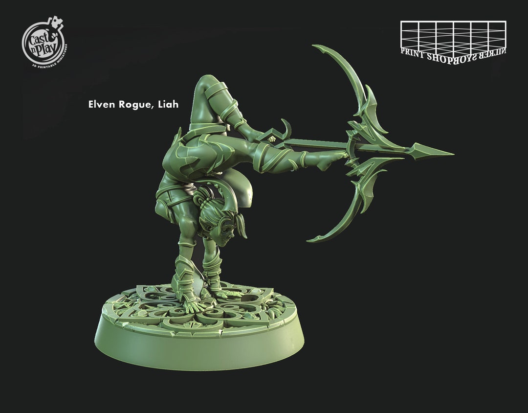 Acrobatic Elf Archer Miniature Female Elven Assassin Figure Forest ...