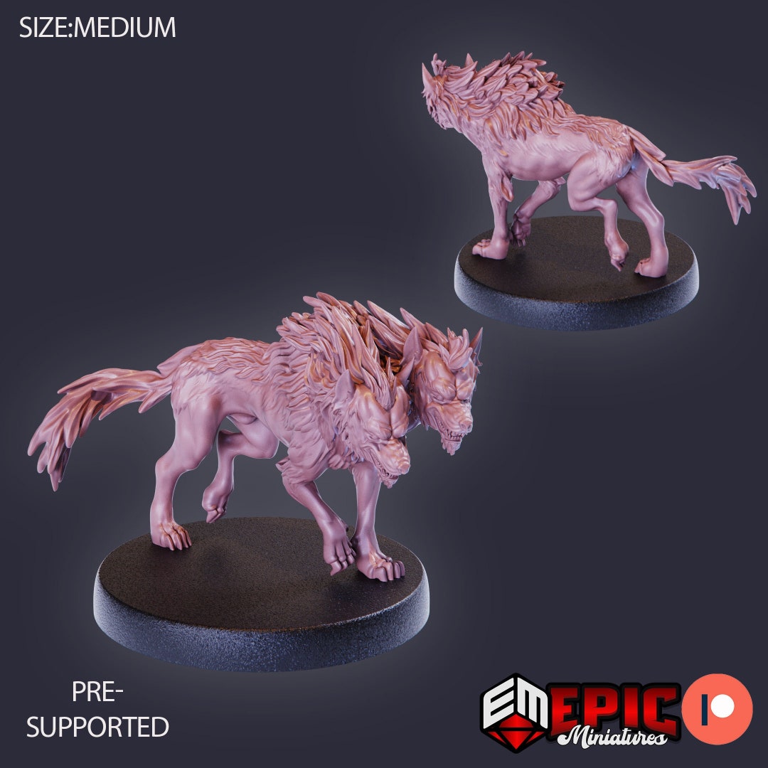 Todeshund Miniatur Death Dog Miniature for D&D 5e, Pathfinder and Other ...