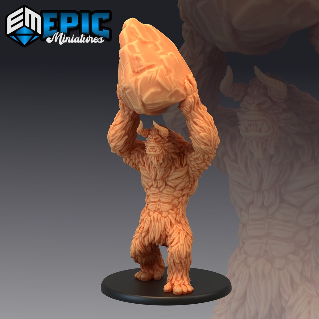 Yeti Miniature | Yeti Rock Throwing Miniature | for D&D 5e, Pathfinder ...