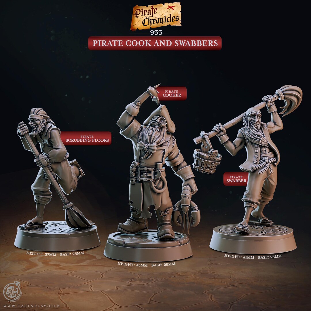 Schiffscrew Miniatur Set Pirate Cook and Swabbers Miniature Pack Wild ...