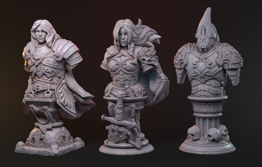 Knight Busts Set Miniature | Knights of the Round Table Bust Set ...