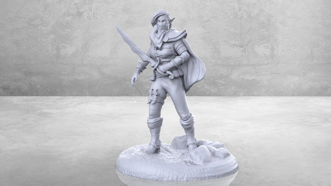 Elf Rogue Miniature | Female Elven Rogue Miniature | Heroic Character ...