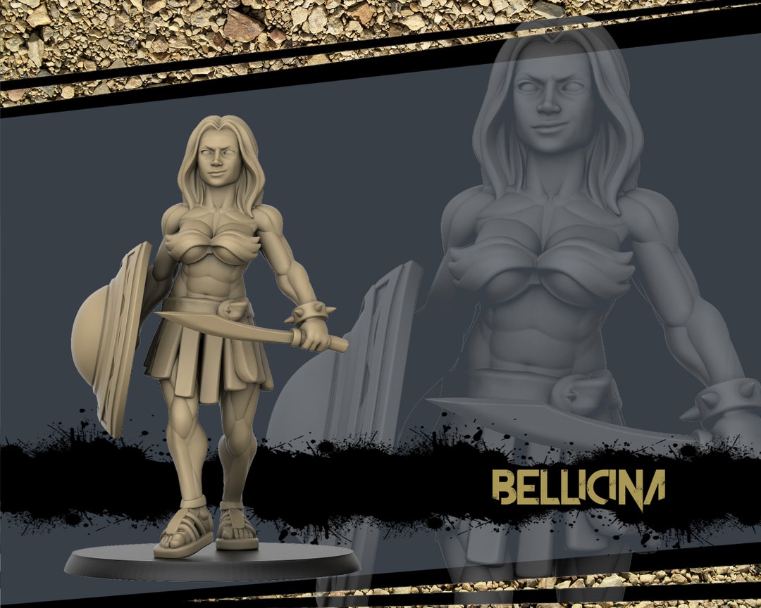 Bellicina - Gladiator With Sword Miniature | Female Sword Fighter ...