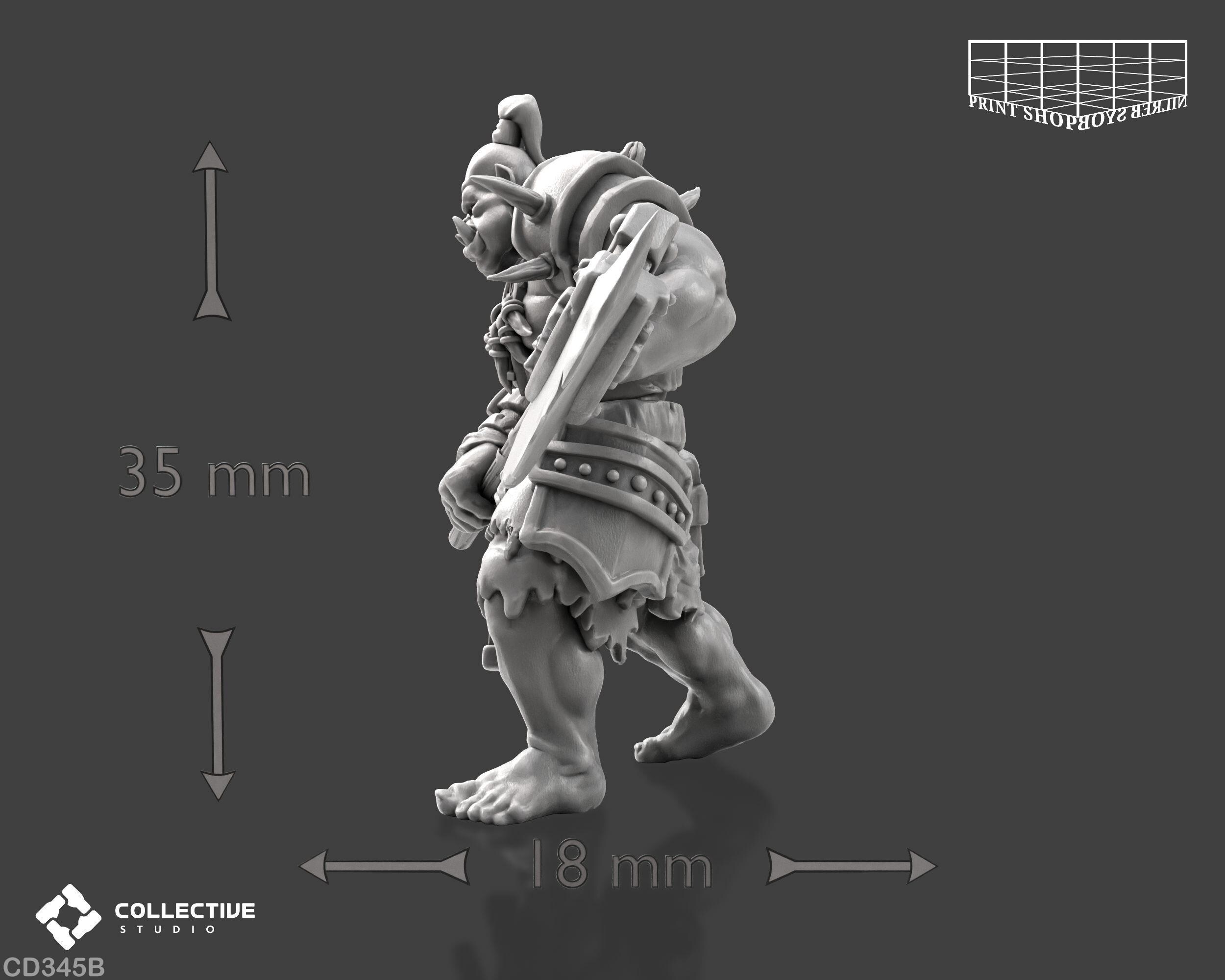 Half Orc Barbarian Miniature Set | Orc Warband Miniature Pack | Iconic ...
