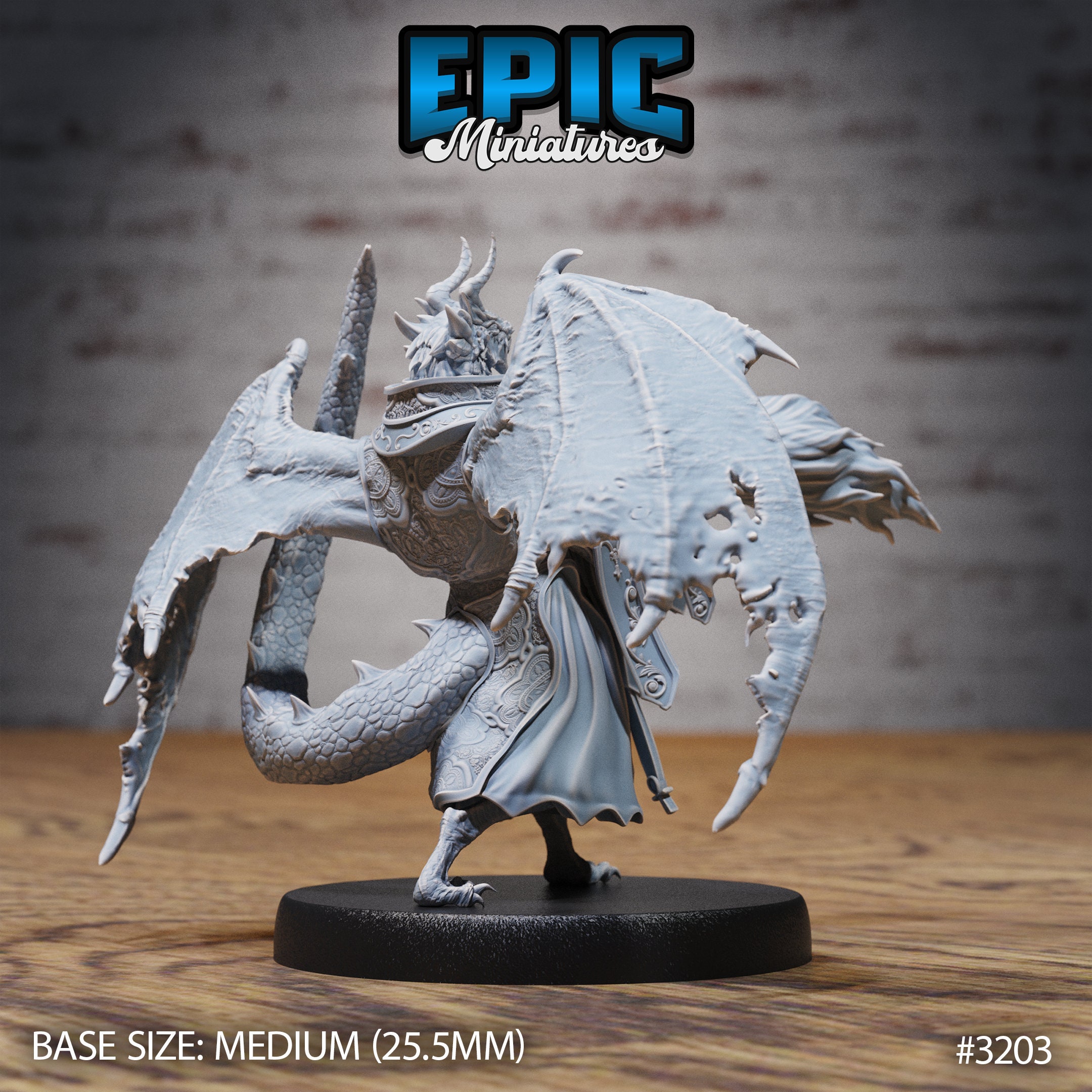 Half Dragon Fighter Miniature | Dragonborn Cleric Sword Miniature | for ...