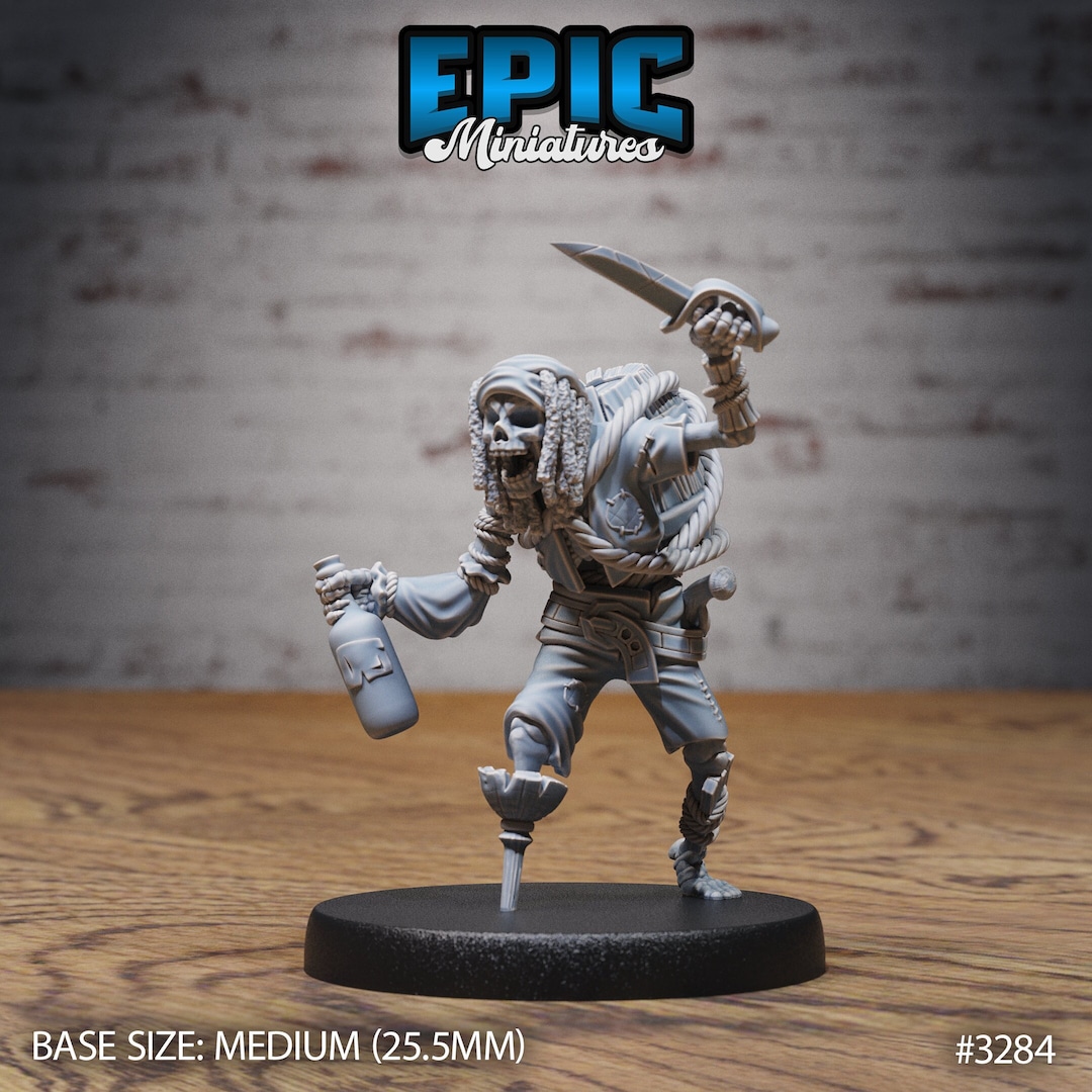 Skeleton Drunk Treasure Robber Miniature Undead Tomb Raider for D&D 5e ...