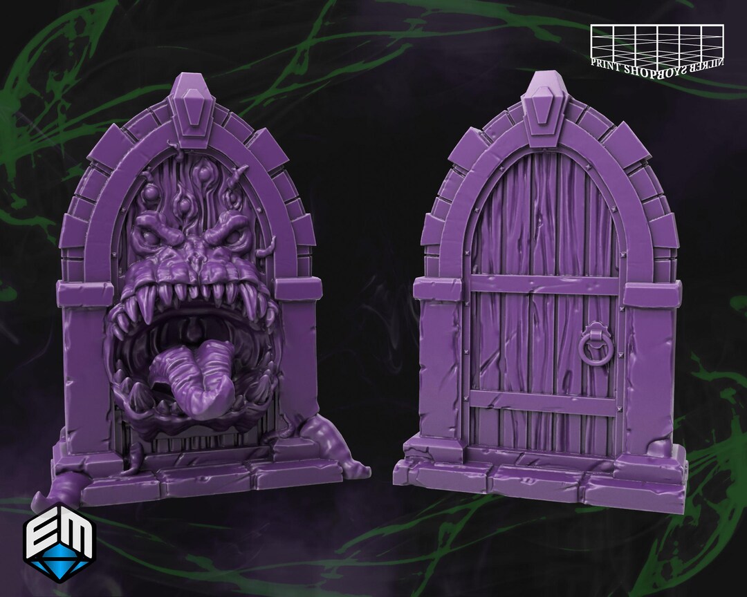 Mimic Door Miniature Set | Living Dungeon Door Figure Pack | Dungeon ...