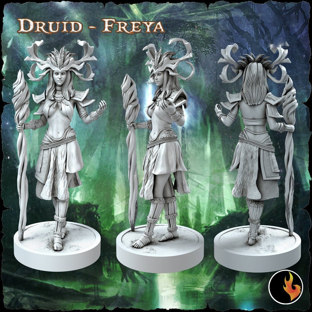 Elf Druid Miniature | Female Elf Druid Miniature | for D&D 5e ...
