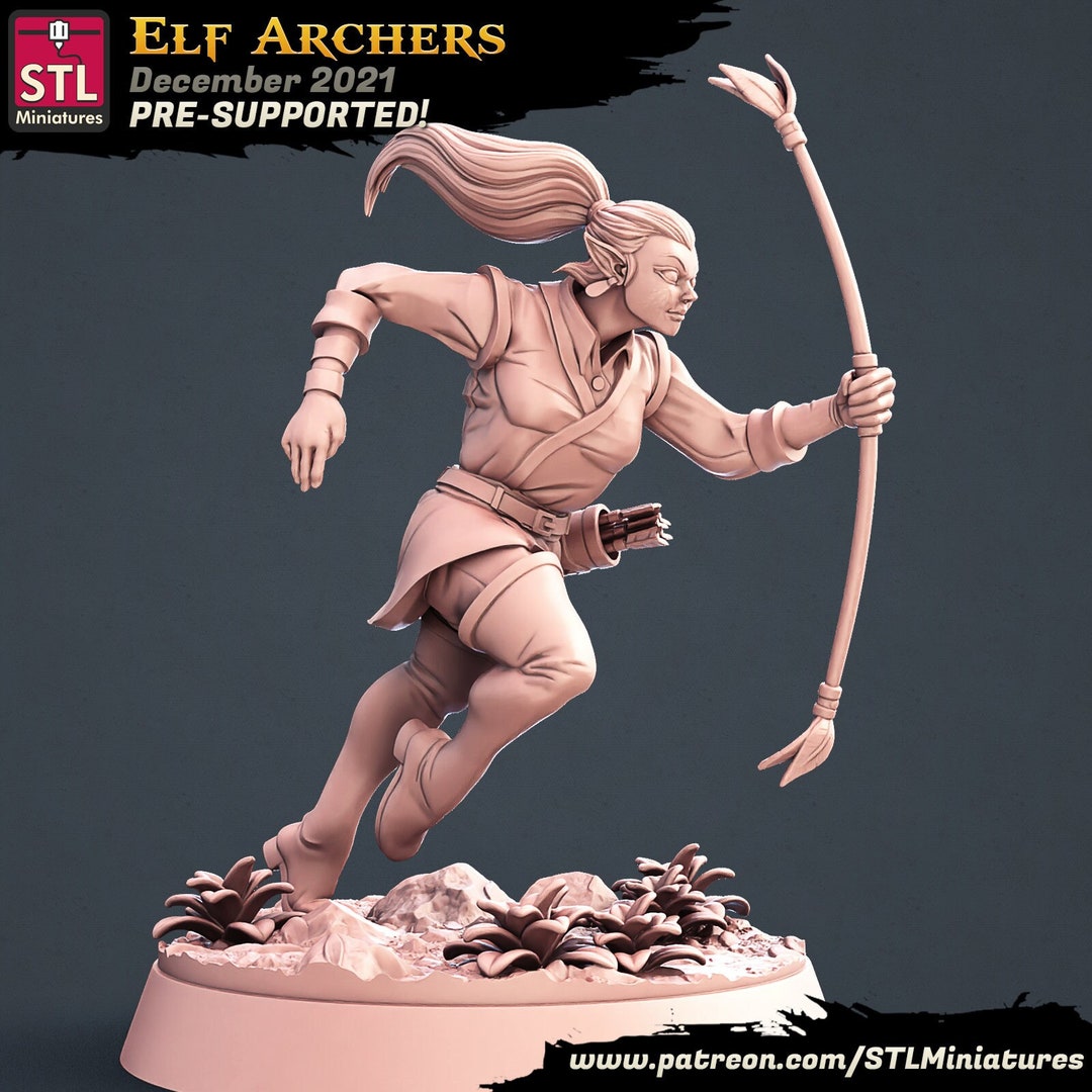 Elf Ranger Miniature Female Elf Archer Sprint Miniature Tabletop ...
