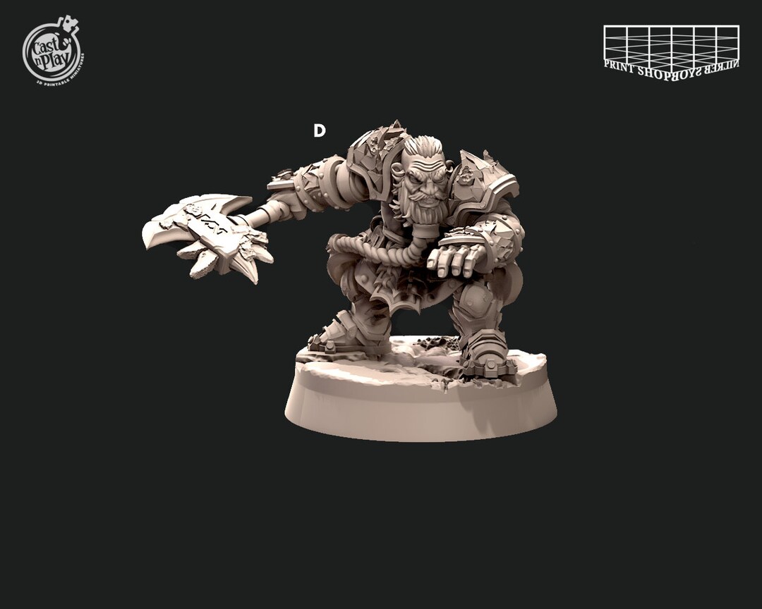 Dwarven Axe Fighter Miniature Underdark Duergar Fighter With Battle Axe ...