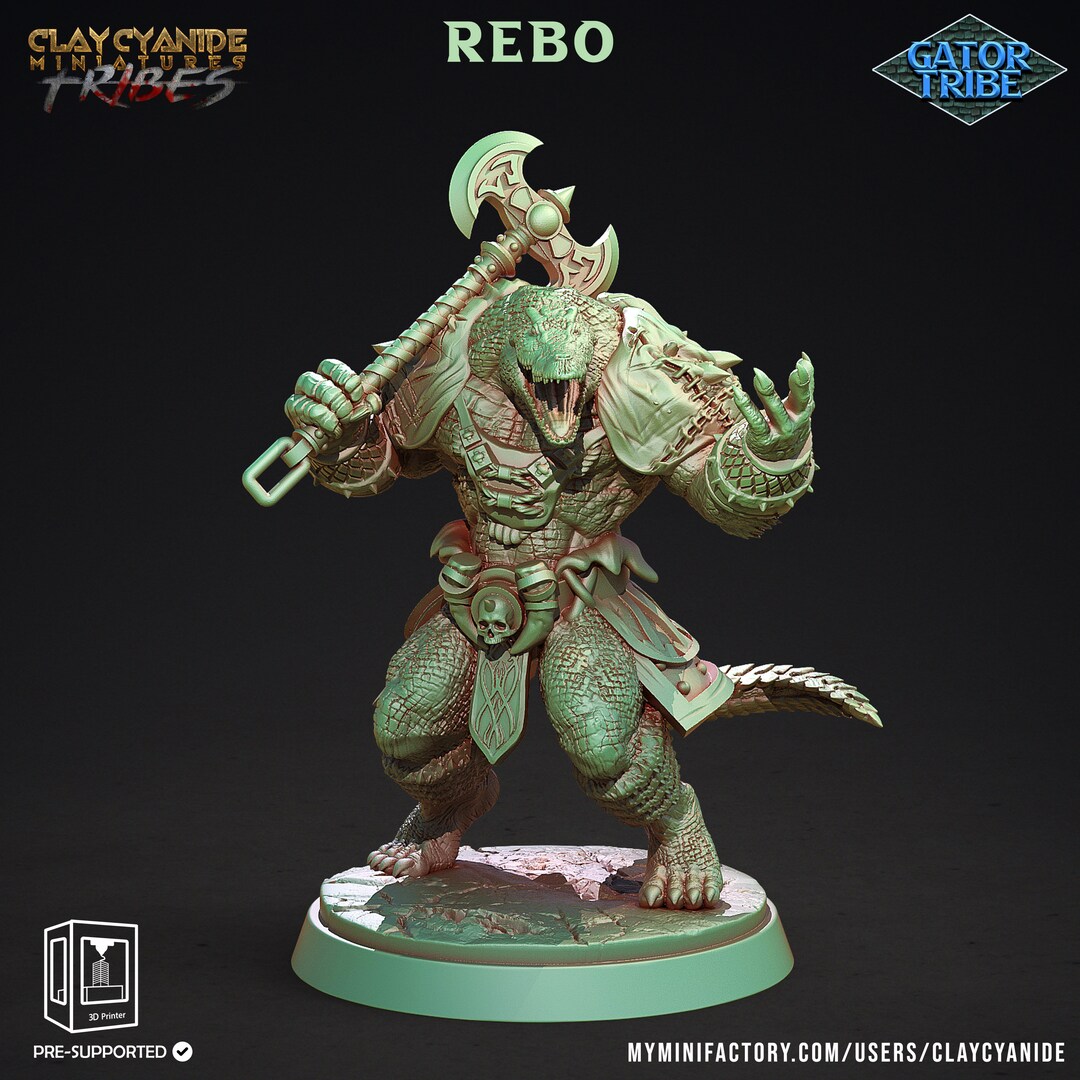 Alligator People Barbarian Miniature Gator Tribe Barbarian Miniature ...