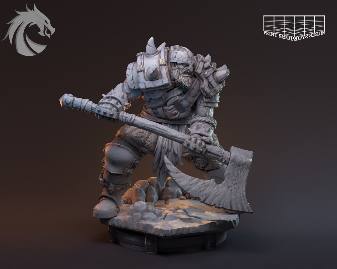 Ax Fighter Miniature | Castle Guard Miniature | for D&D 5e, Pathfinder ...